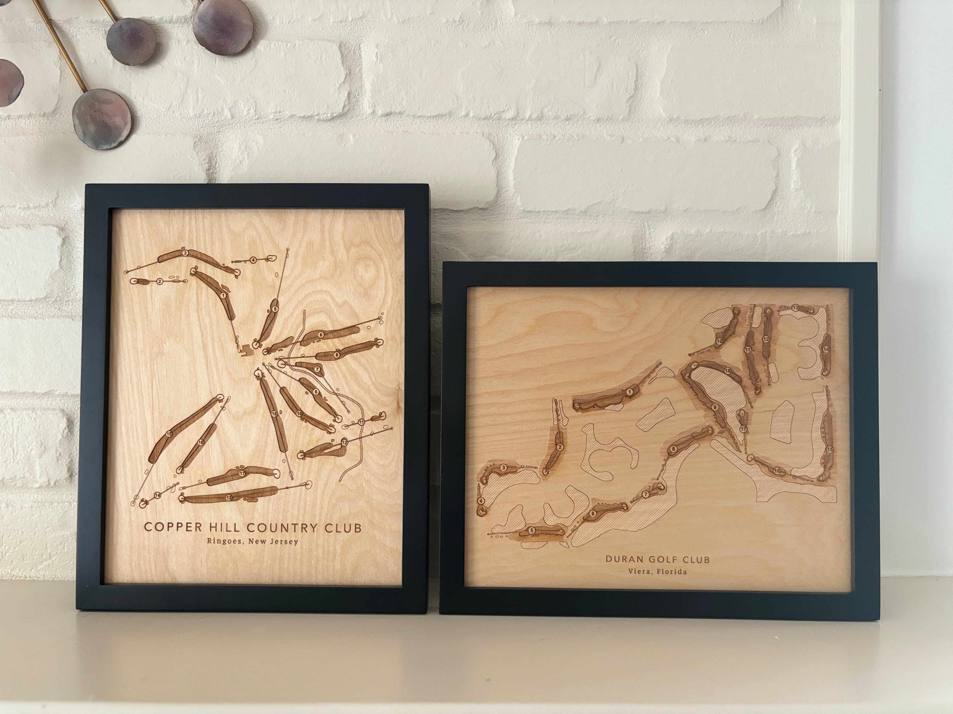 Custom Engraved Wood Golf Course Maps – World Vibe Studio