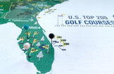 Golf Map of USA, Push Pin Board, CANVAS, Top 200 COURSES – World Vibe ...