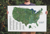 Golf Map of USA, Personalized, Push Pin Board, CANVAS, Top 200 COURSES ...