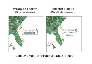 Golf Map of USA, Personalized, Push Pin Board, CANVAS, Top 200 COURSES ...