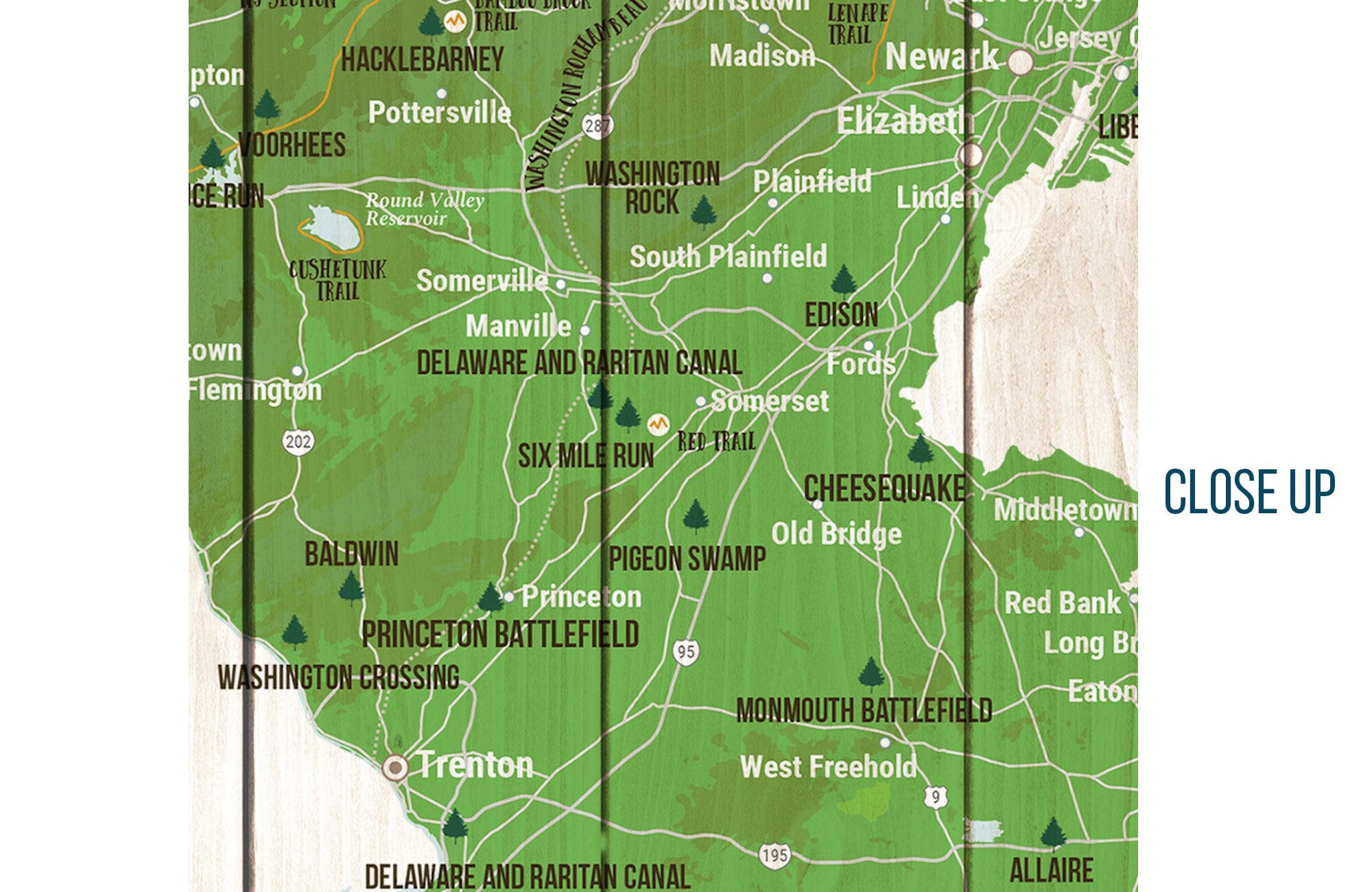 New Jersey State Park Map, Push Pin Board, Canvas – World Vibe Studio