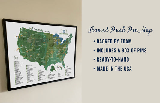 Golf Course Maps, Push Pin Maps, National Parks, Travel Gifts – World ...