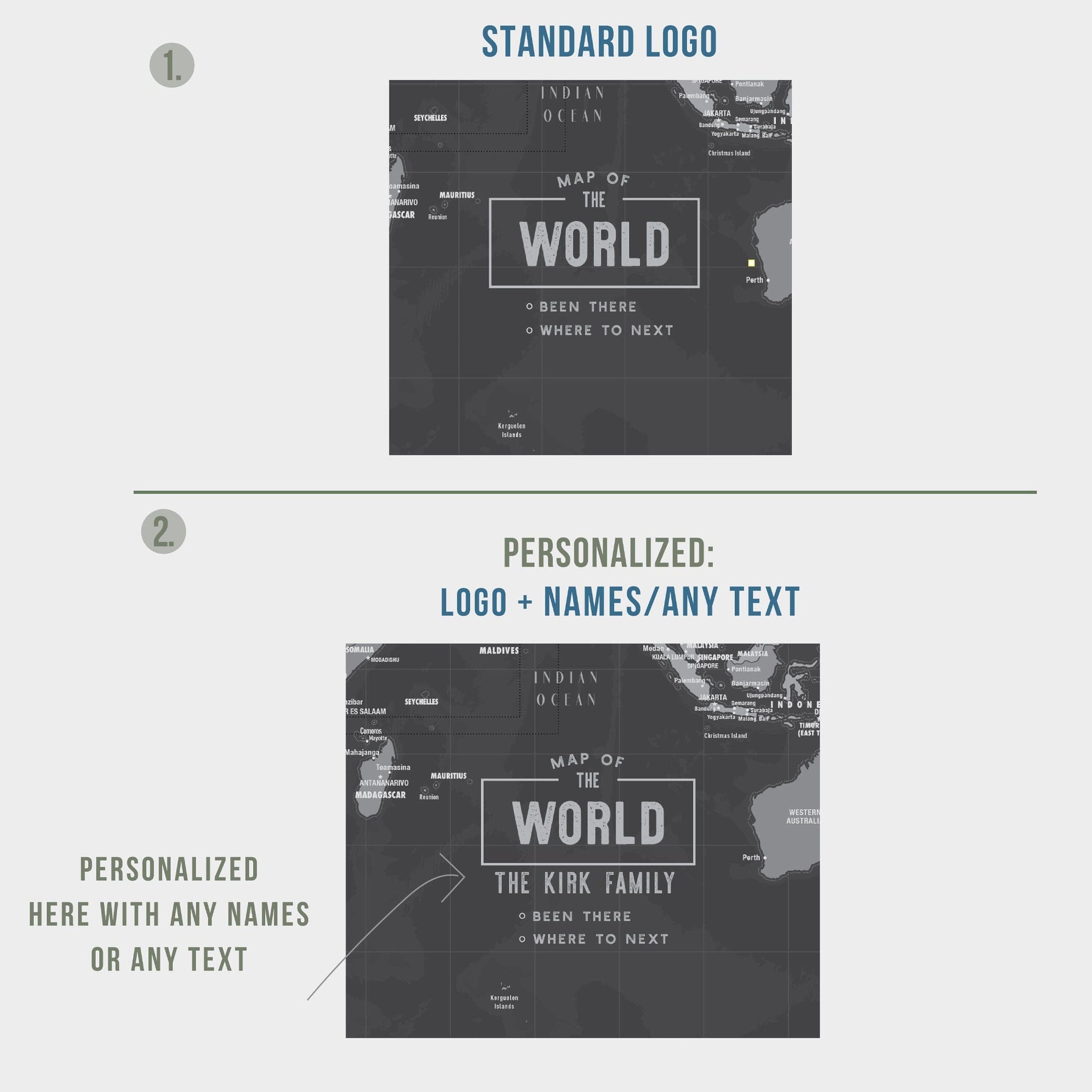 World Map, Push Pin Canvas Travel Map, Graphite Gray - World Vibe Studio