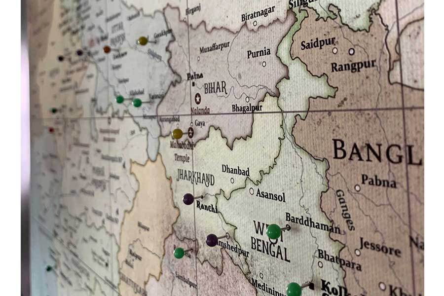 Map of India, Canvas pin Board - World Vibe Studio