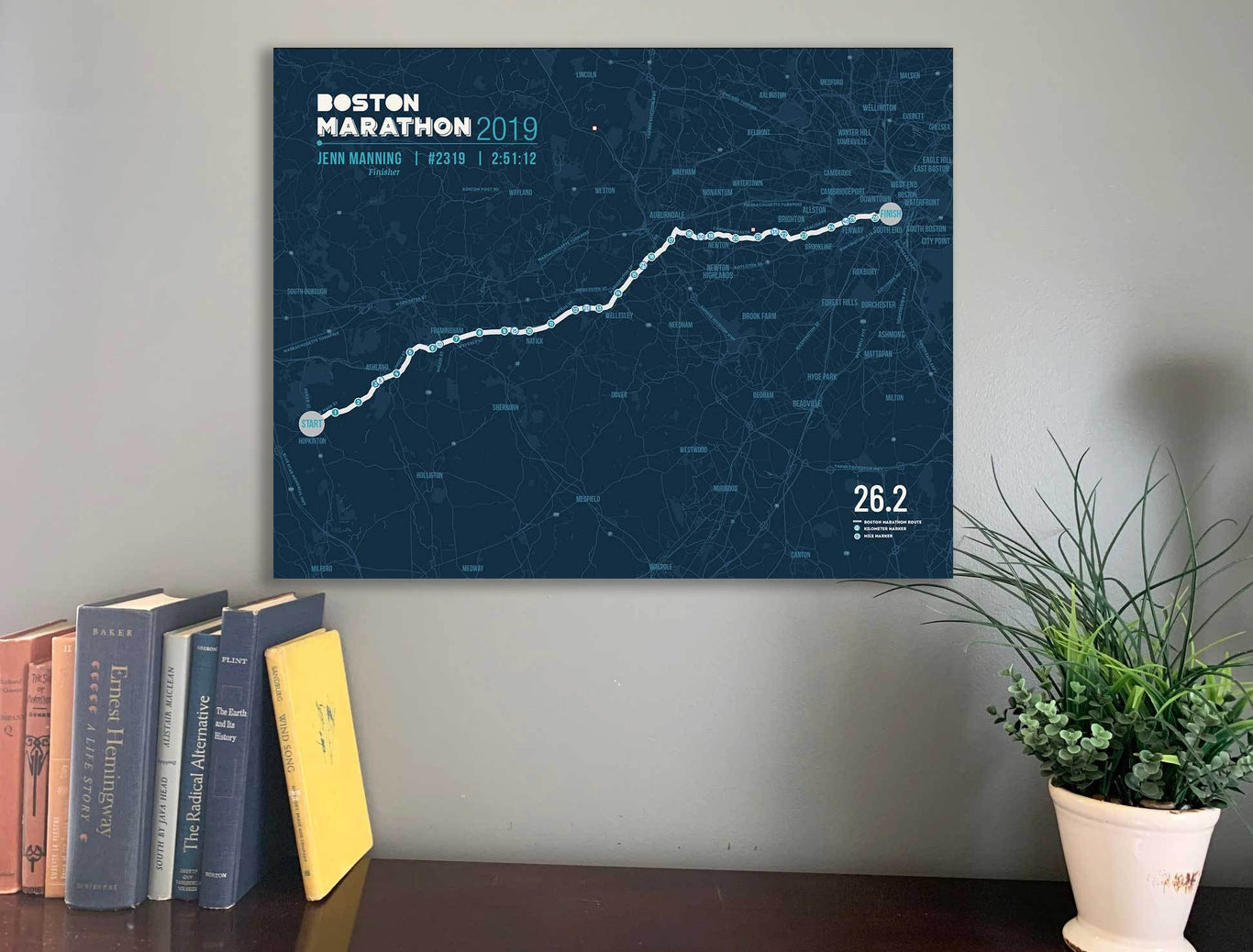 Boston Marathon Map Canvas, Many Sizes – World Vibe Studio