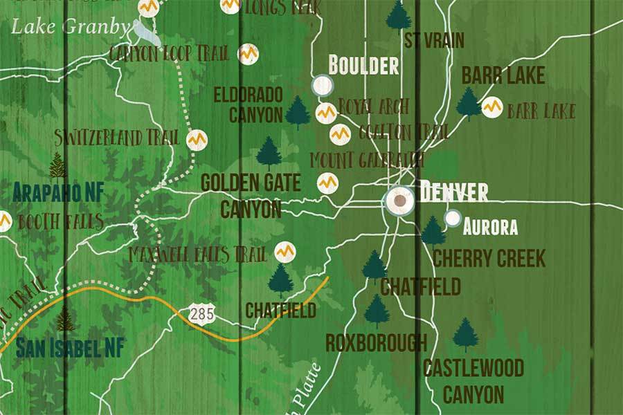 Colorado State Park Map, Push Pin Board - World Vibe Studio