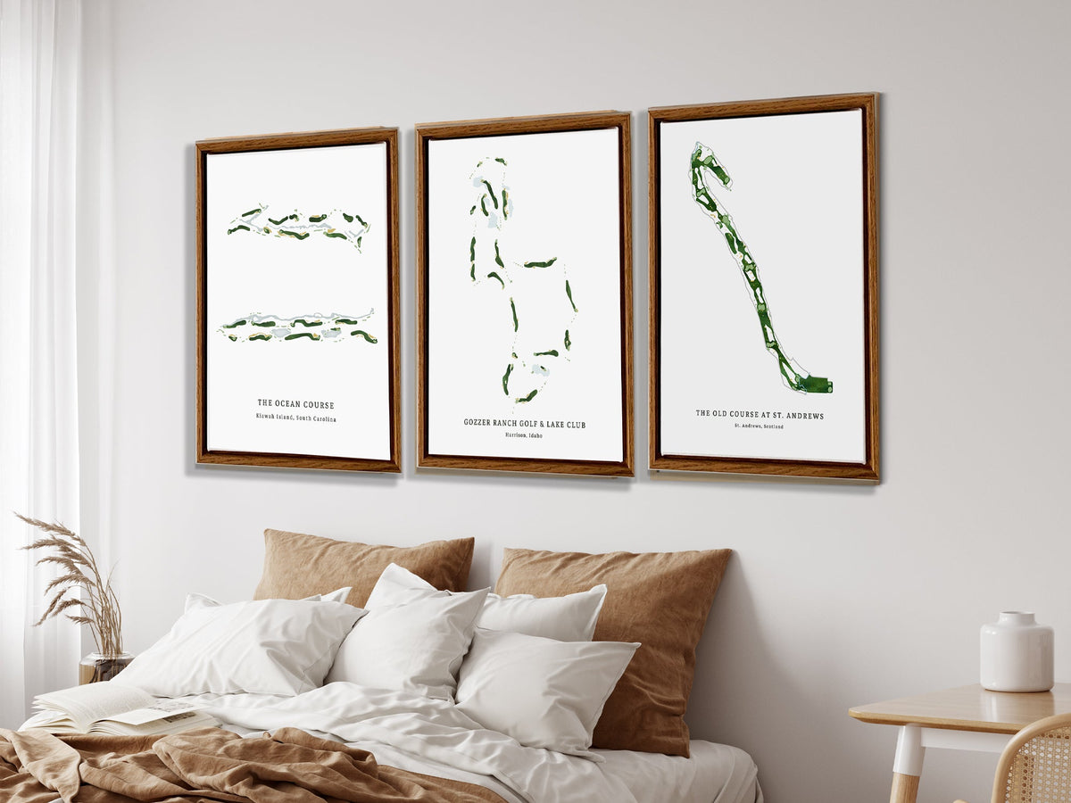 Custom Golf Map Wall Art Canvas, Golf Course Map, Framed - World Vibe ...