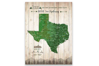 Texas Map, Map of Texas State Parks – World Vibe Studio