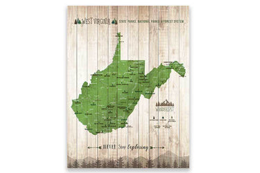 West Virginia, State Parks Map – World Vibe Studio