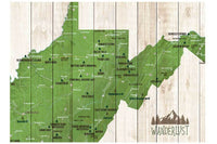 West Virginia, State Parks Map - World Vibe Studio